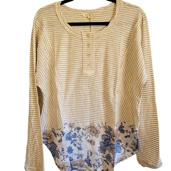 Mystree | Tops | Mystree Womens Tunic Top Mixed Print Floral Stripe ...